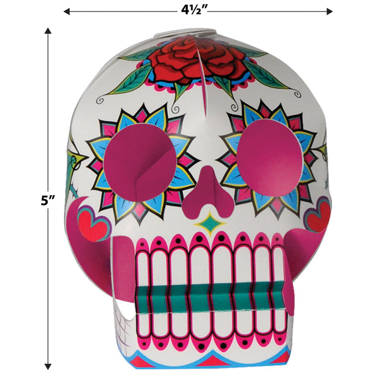 The Beistle Company 3-D DOD Sugar Skull Centerpieces | Wayfair