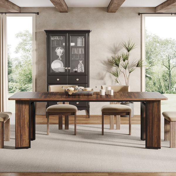 Millwood Pines Chrystalyn 78.8 Inch Rectangular Dining Table for 6-8 ...