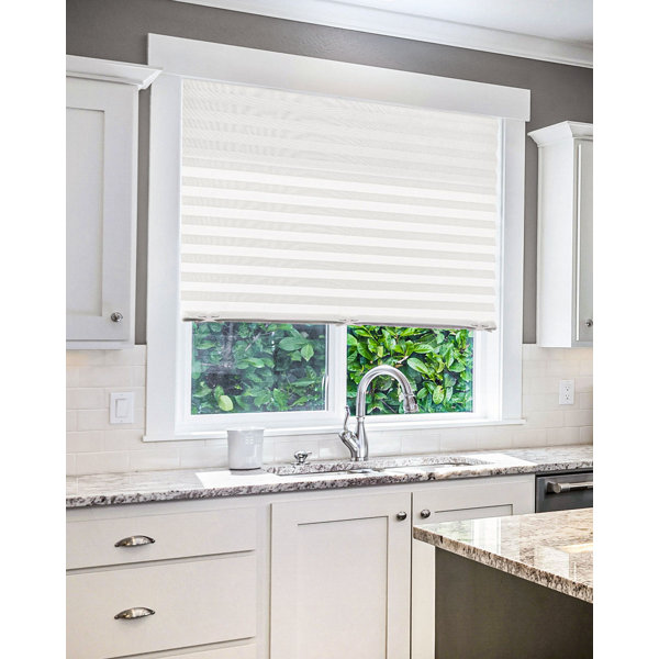 Ebern Designs Light Filtering Temp Shades Semi-Sheer Pleated Shade ...