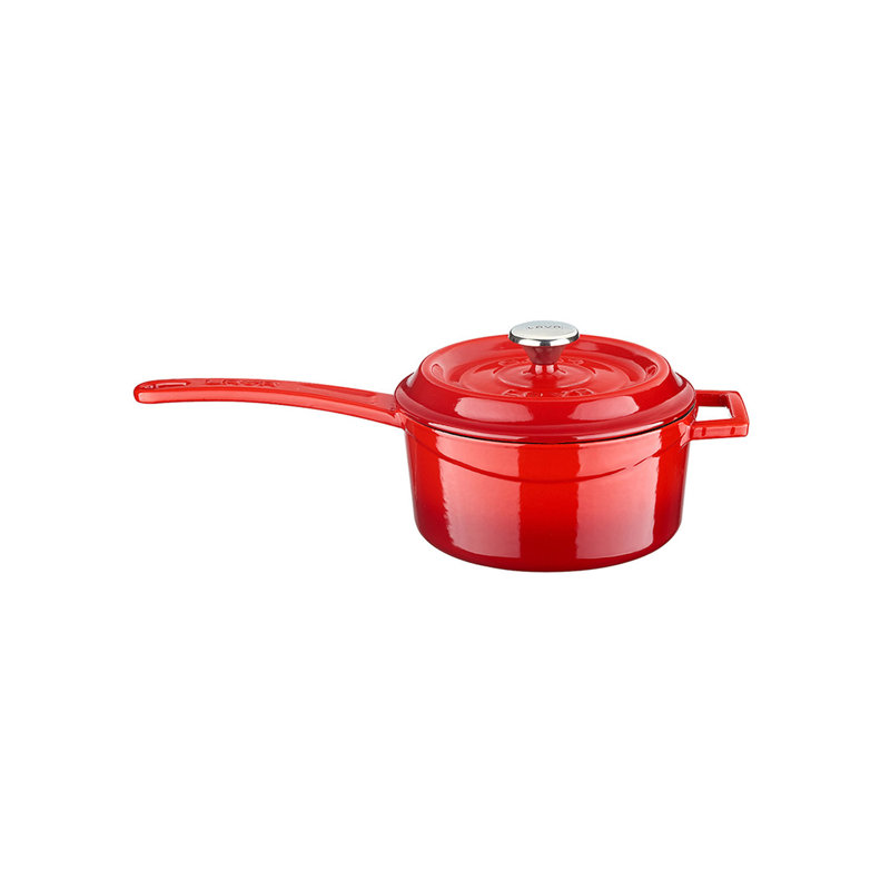 LAVA CAST IRON Lava Enameled Cast Iron Saucepan 1.5 Quart Round with ...