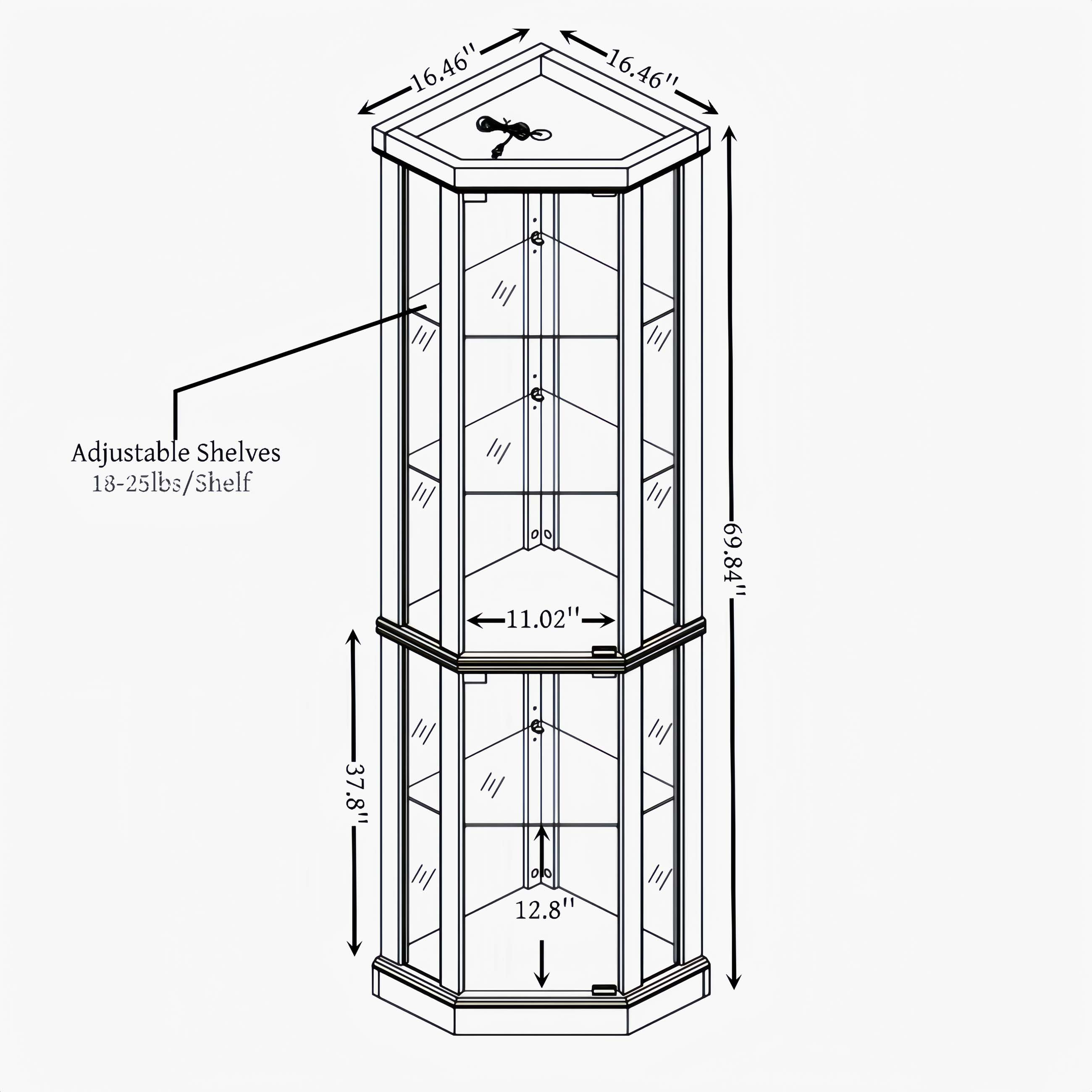 Winston Porter Vitrine de coin vitrée - Wayfair Canada
