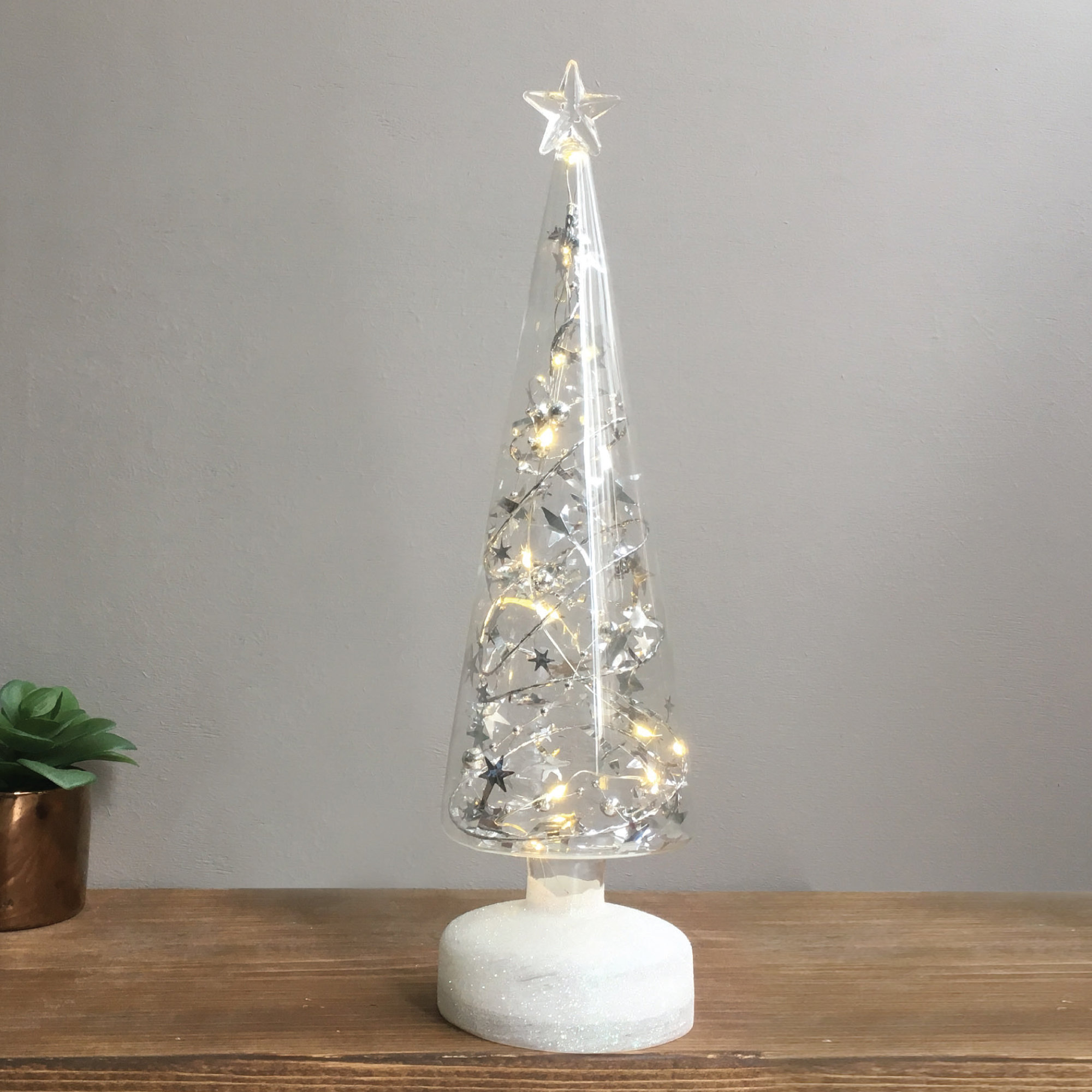The Holiday Aisle® Battery Operated LED Glass Tree - Wayfair Canada