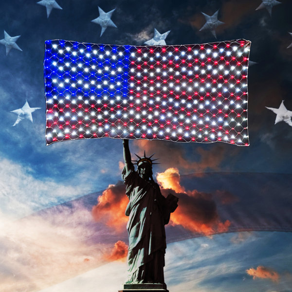 JOINTWIN American Flag Net Lights - 384 LED String Lights, Led Flag Net ...
