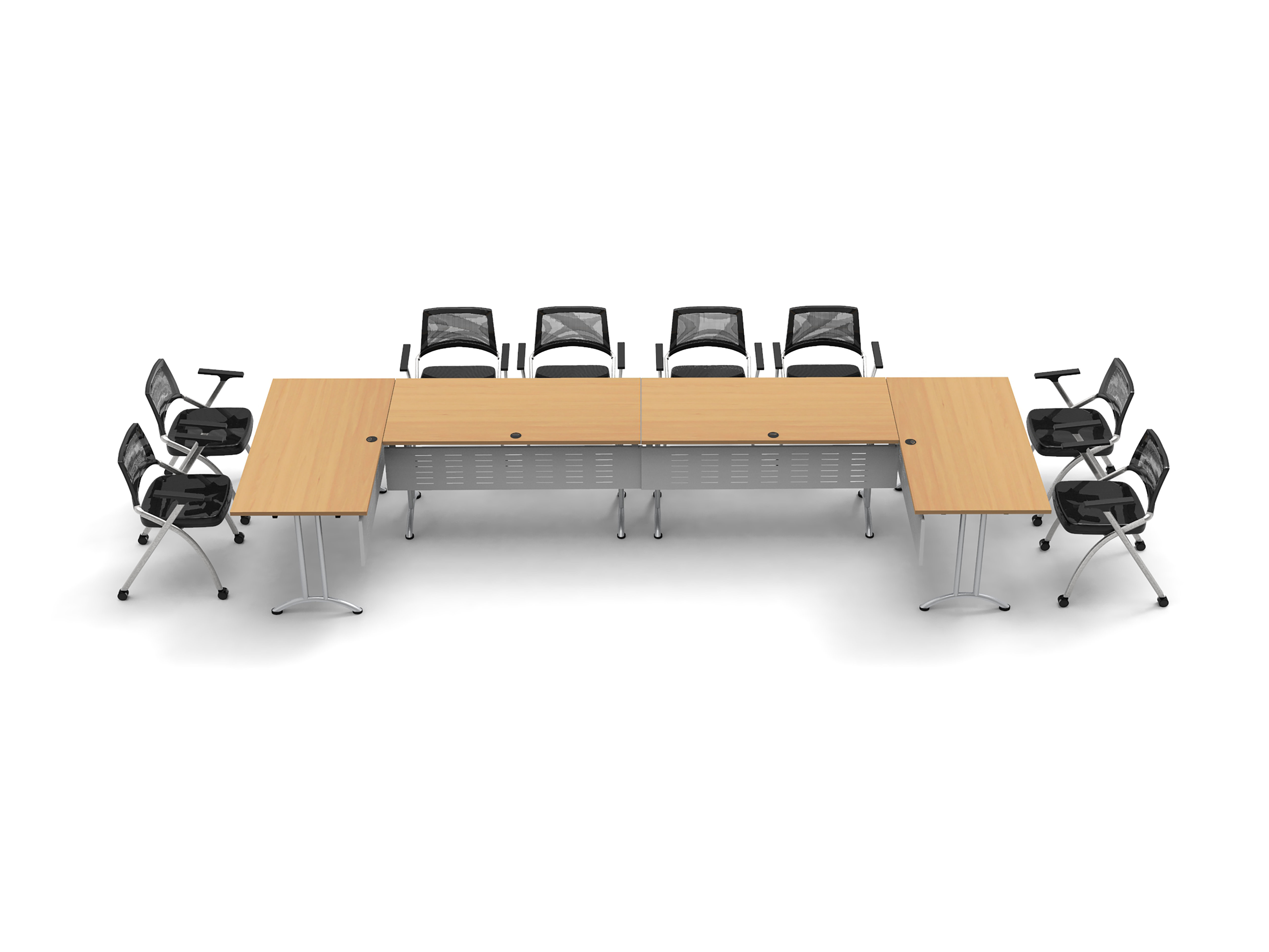 TeamWORK Tables 8 Person Training Meeting Seminar Tables with Modesty ...