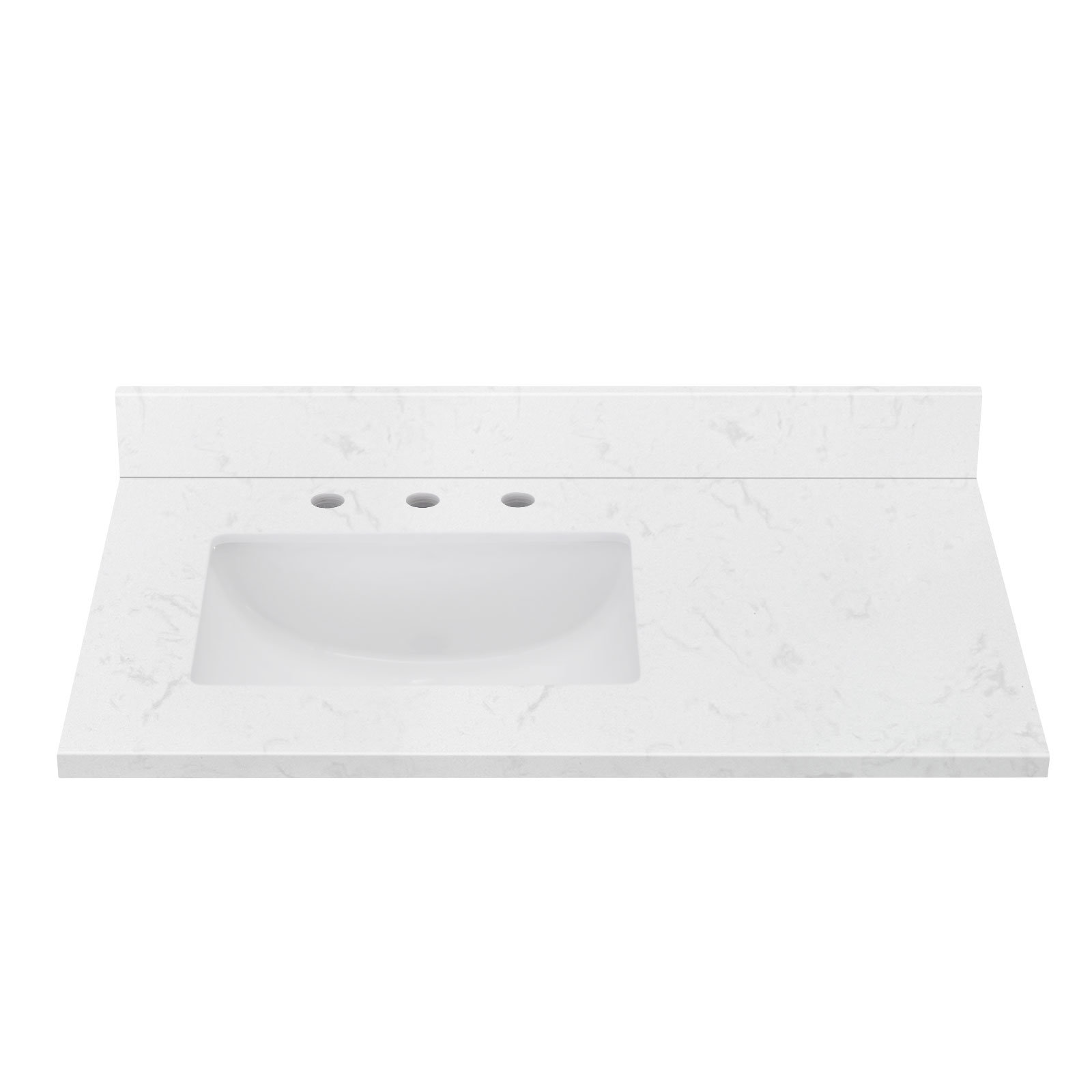 Luobath Engineered Stone Single Bathroom Vanity Top With Left Offset ...
