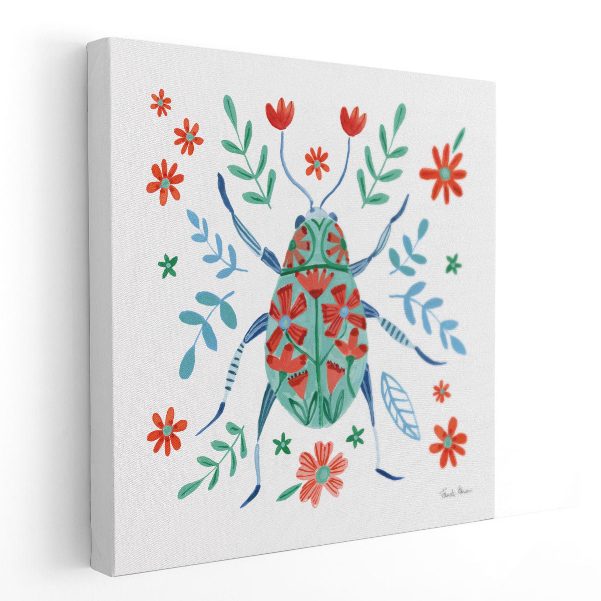 Dakota Fields Folk Beetle II - Canvas Print Wall Art | Wayfair