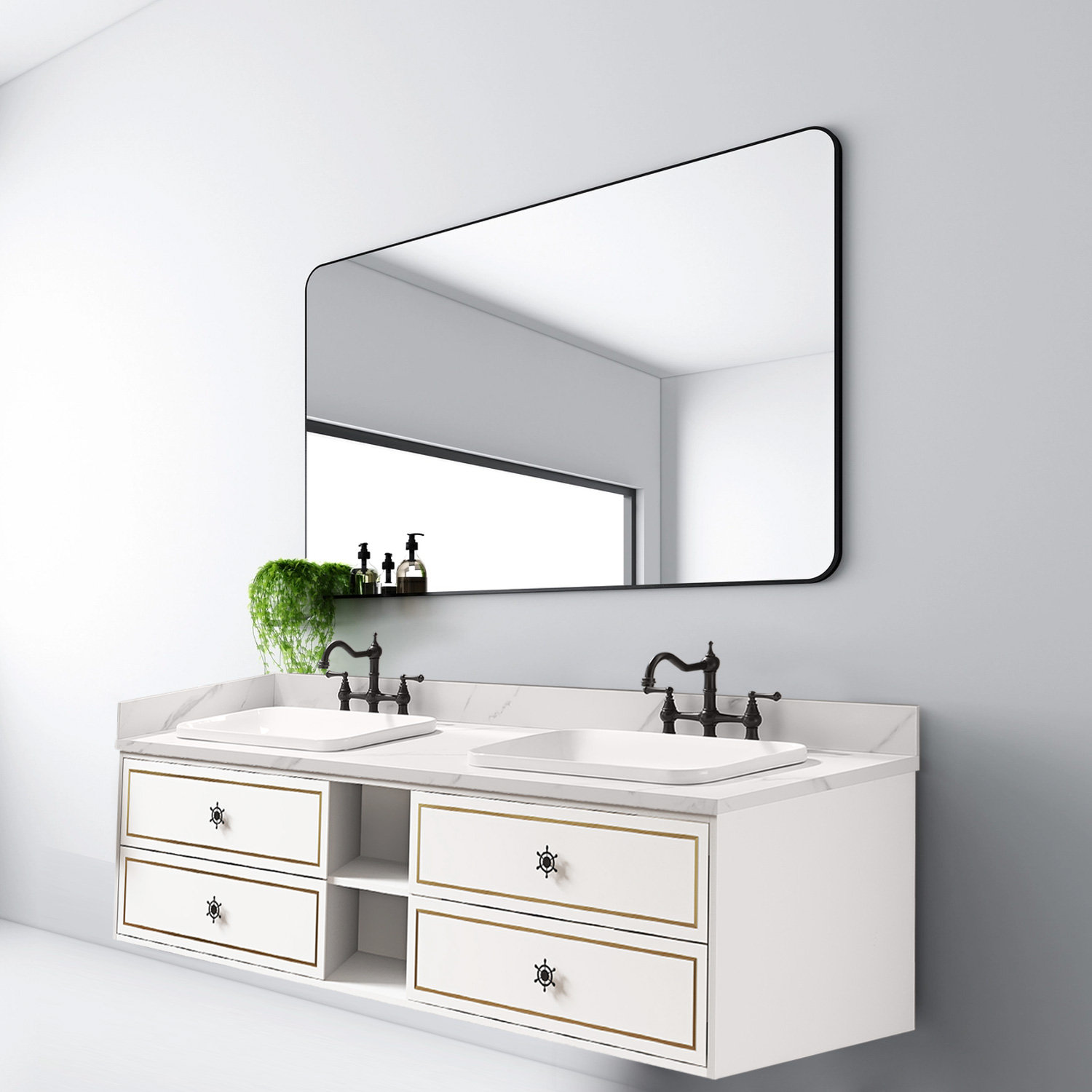 DEJIN 72" Floating Bathroom Vanity Base Without Top,Wall Mounted ...