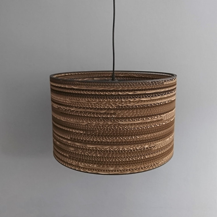 Bay Isle Home Terreros 1 - Light Corrugated Cardboard Drum Pendant ...