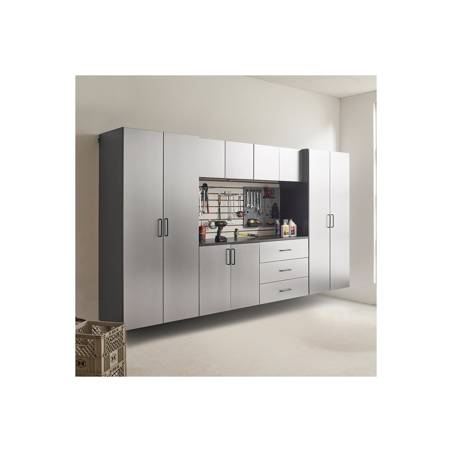 Latitude Run® 32x28x20 Metal Wall Mounted Base Door Storage Cabinet ...