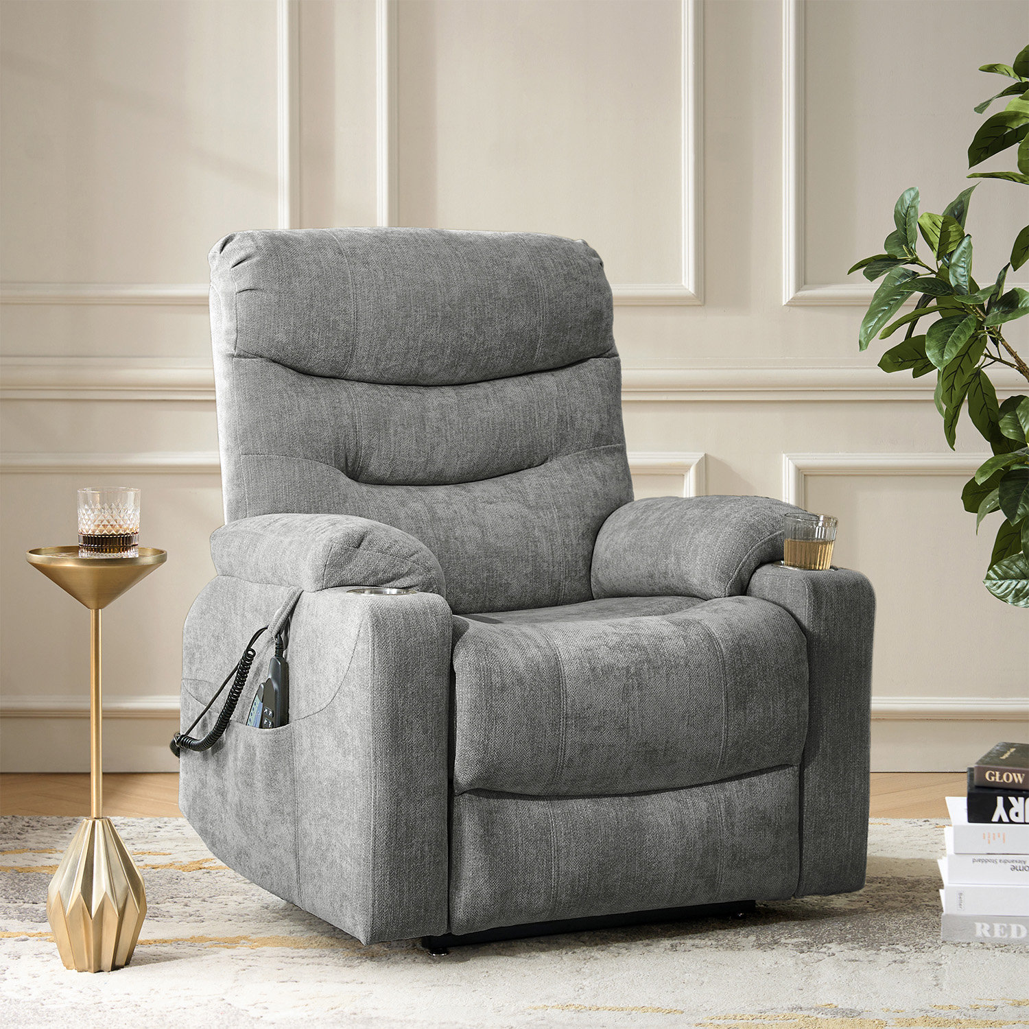 Latitude Run® Cayrn Modern Dual Motor Oversized Massage Lift Recliner ...