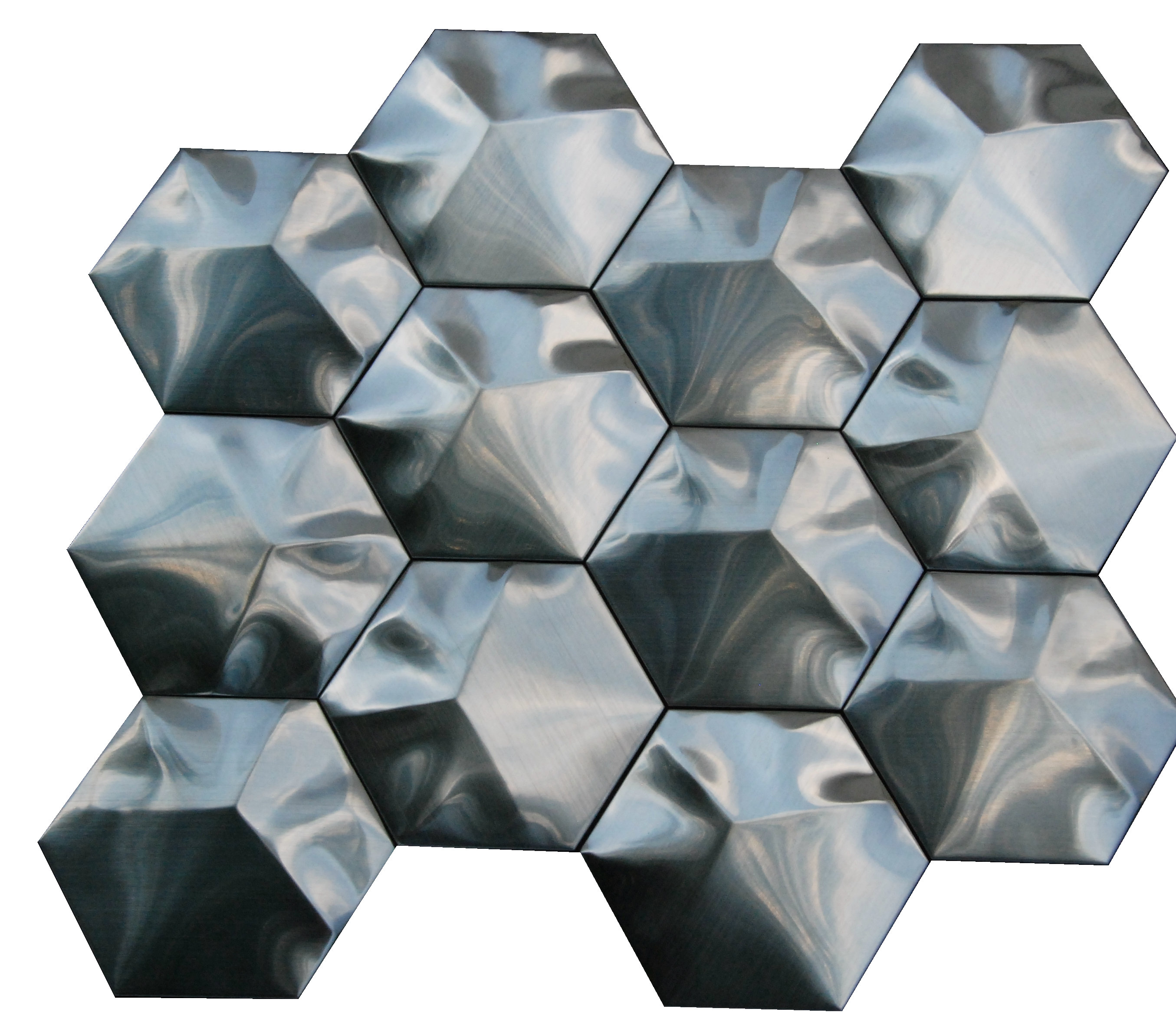 Bloom Stone 3" x 3" Metal Honeycomb Mosaic Wall Tile | Wayfair