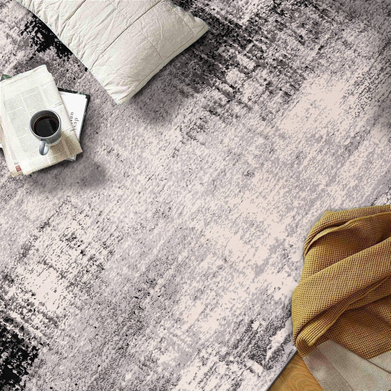 Trent Austin Design® Schauer Abstract Performance Black/Ivory/Gray Rug ...