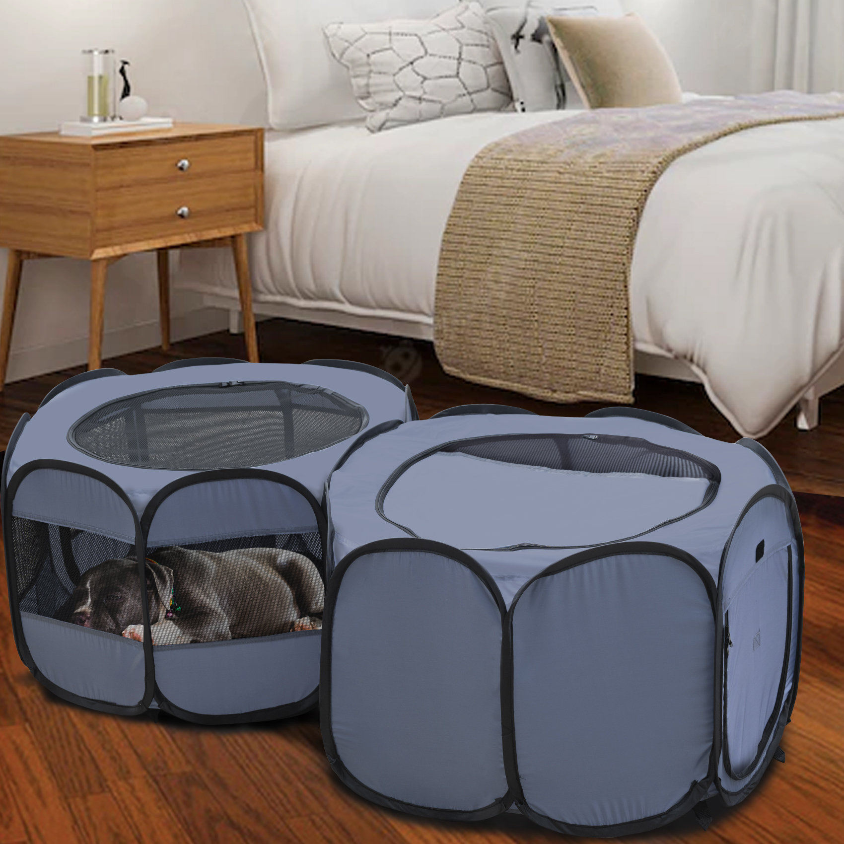 Alvantor Puppy Playpen - Portable Cat Playpen - Collapsible Dog Crates ...