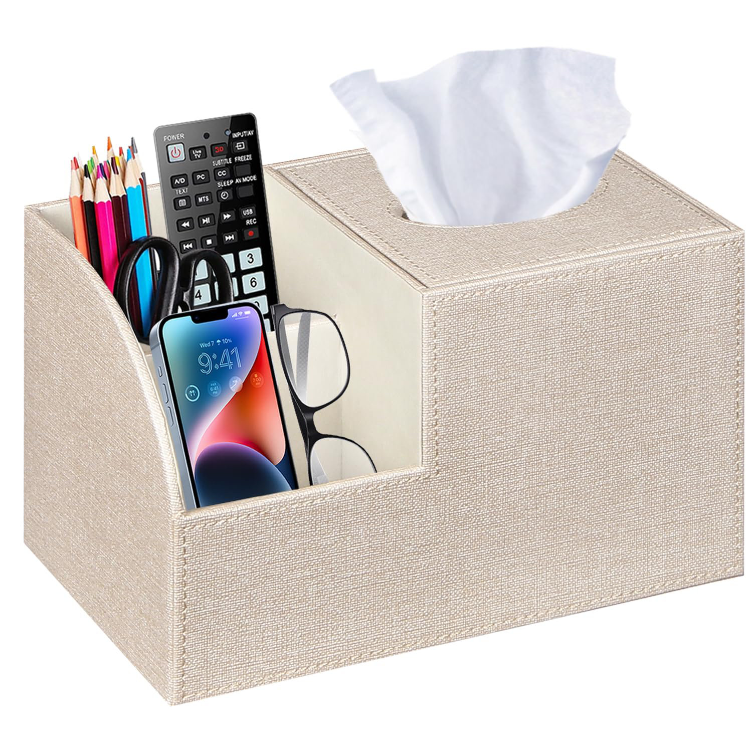 Latitude Run® Multifunctional Leather Square Tissue Box Cover For ...