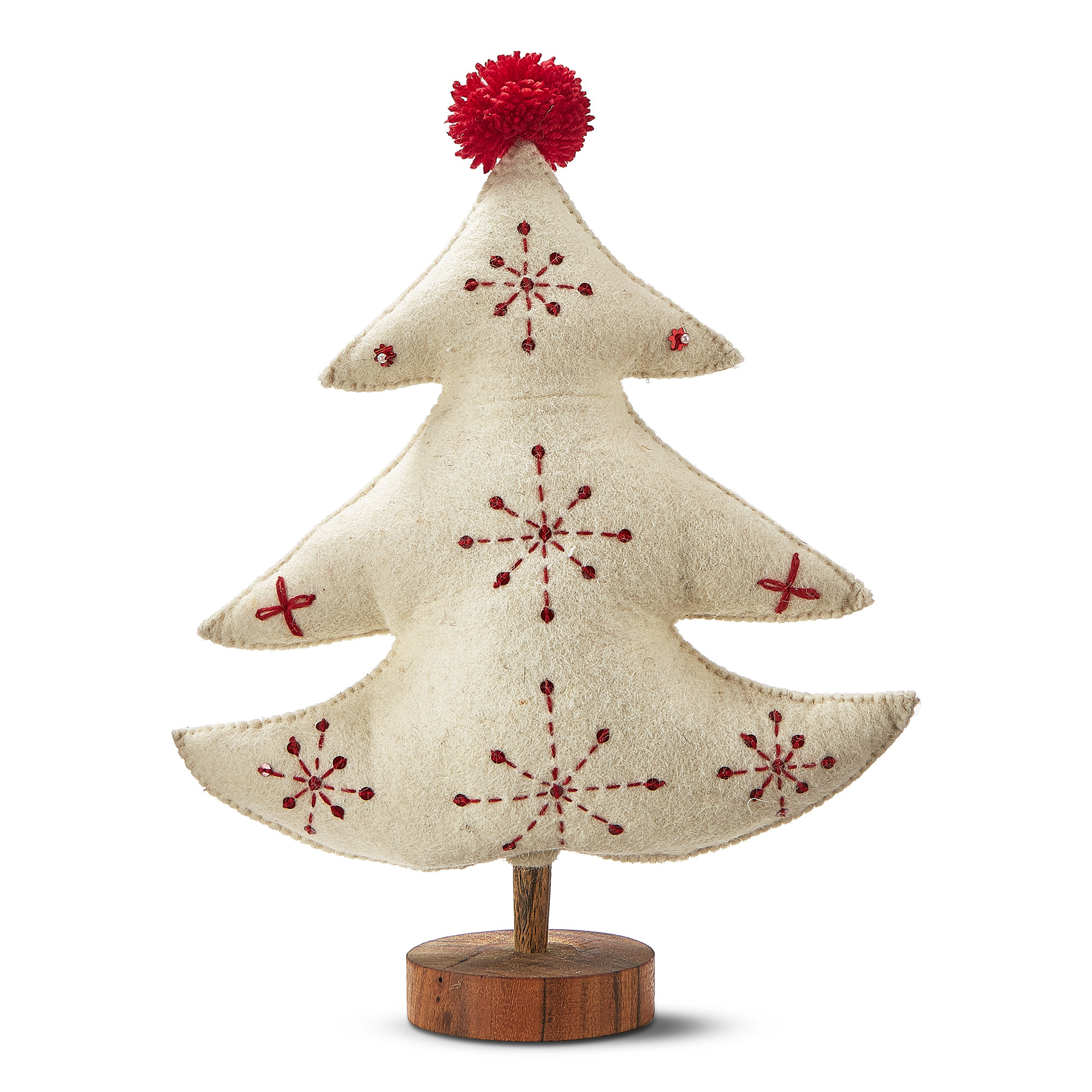 Dakota Fields Embroidered Wool Tree Decor Sm | Wayfair