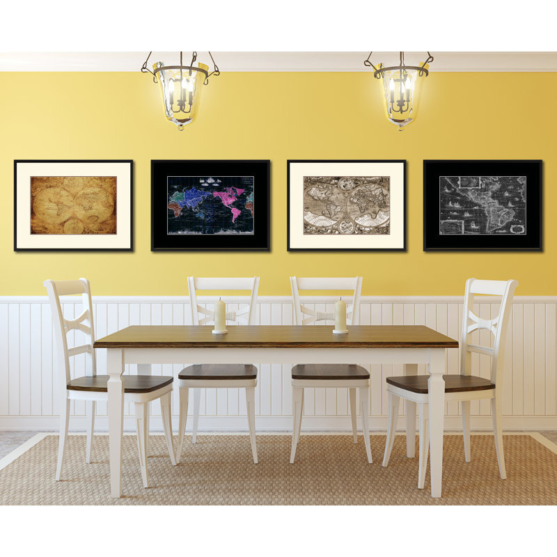 17 Stories The World Circa Vintage Old Map Print On Canvas With Picture ...