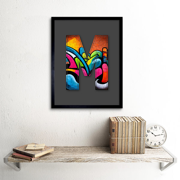 Wee Blue Coo Letter M Tagging Decorative Graffiti - Single Picture ...