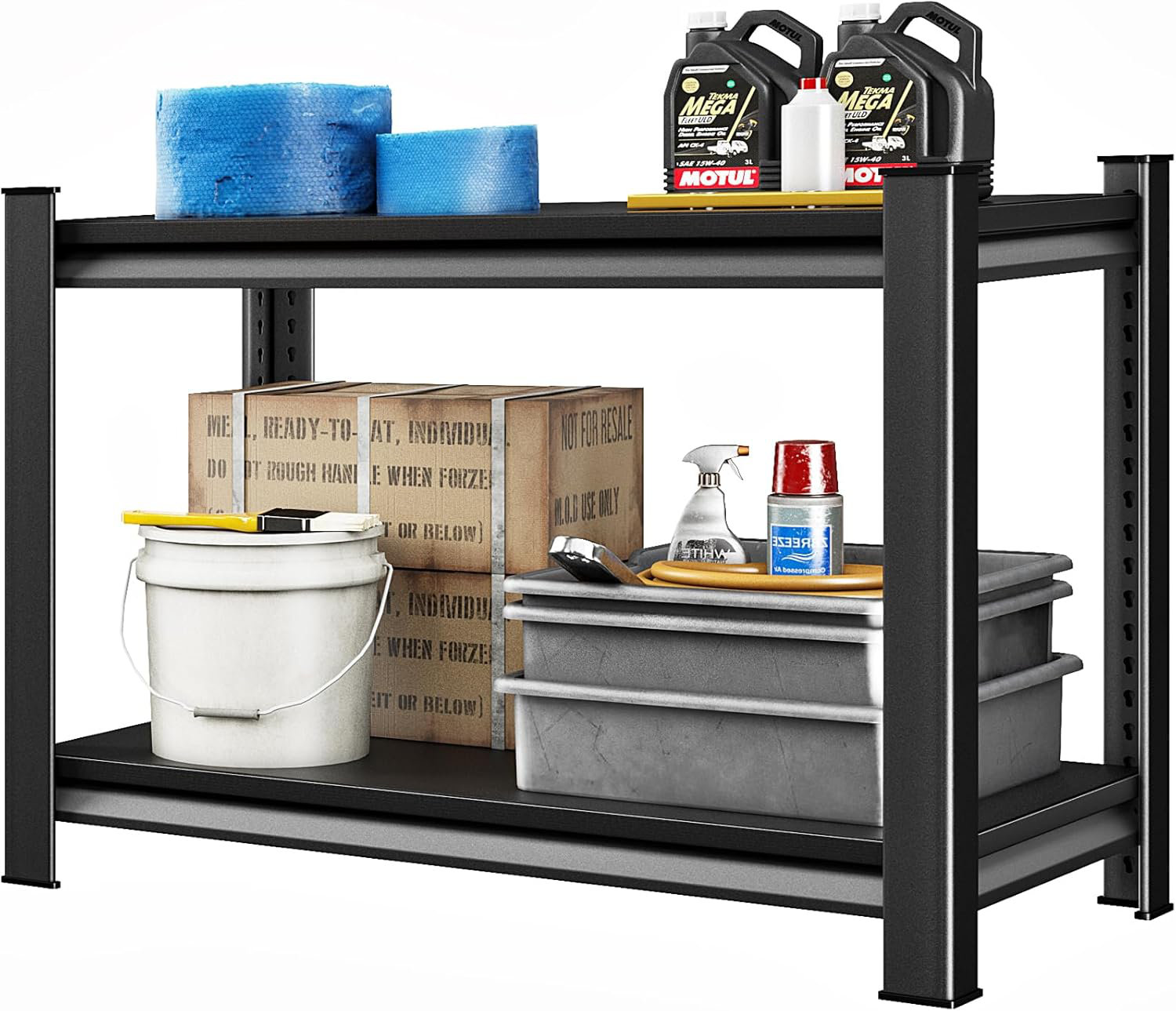 WFX Utility™ Heavy Duty 2-Tier Metal Garage Shelving Unit With 960LBS ...