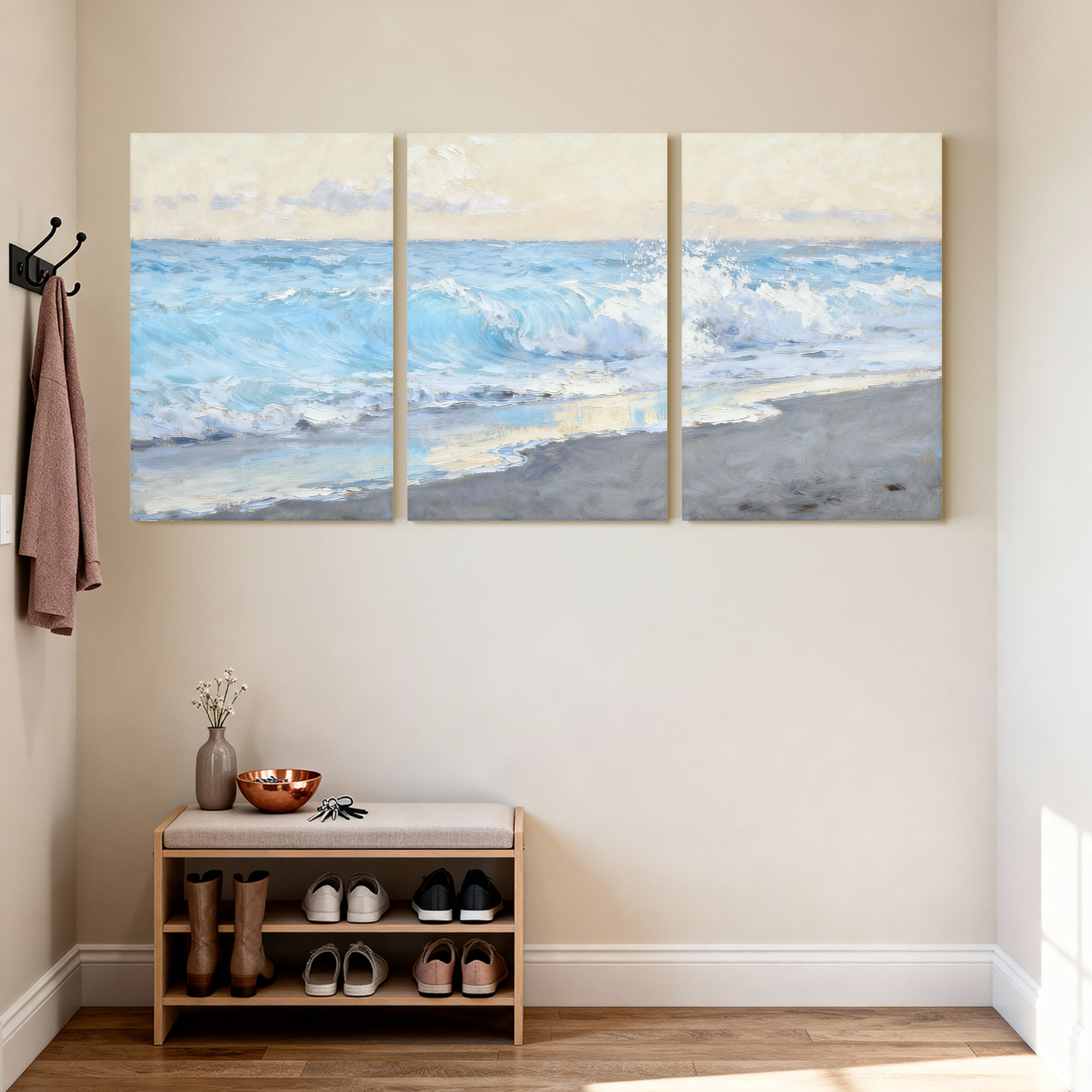 Winston Porter Ocean Waves Seascape Canvas Wrapped Wall Art Oil ...