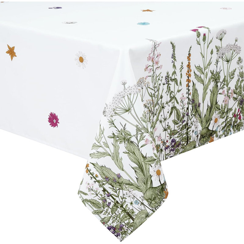 August Grove® Spring Summer Tablecloth Wildflower Table Cloth | Wayfair
