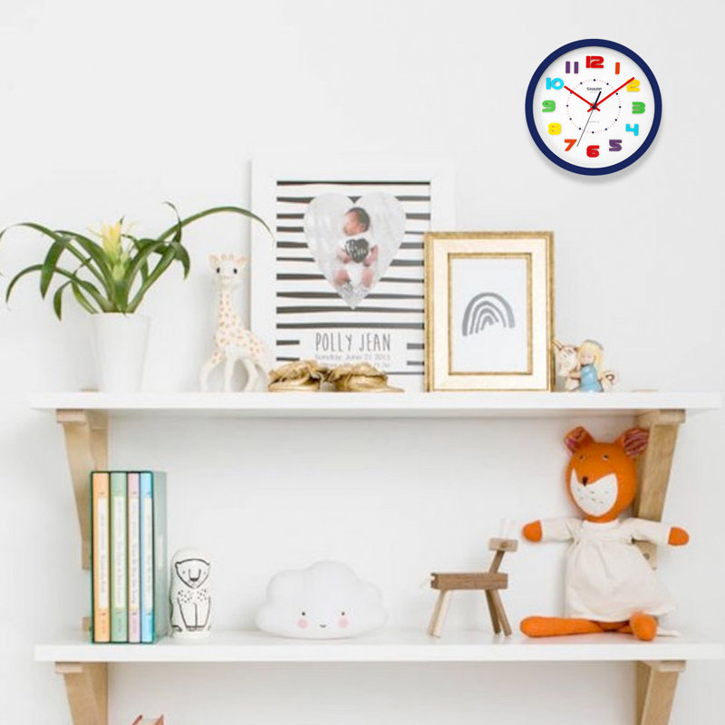 Sharp Colorful Kids Wall Clock, 10'', Battery Operated | Wayfair