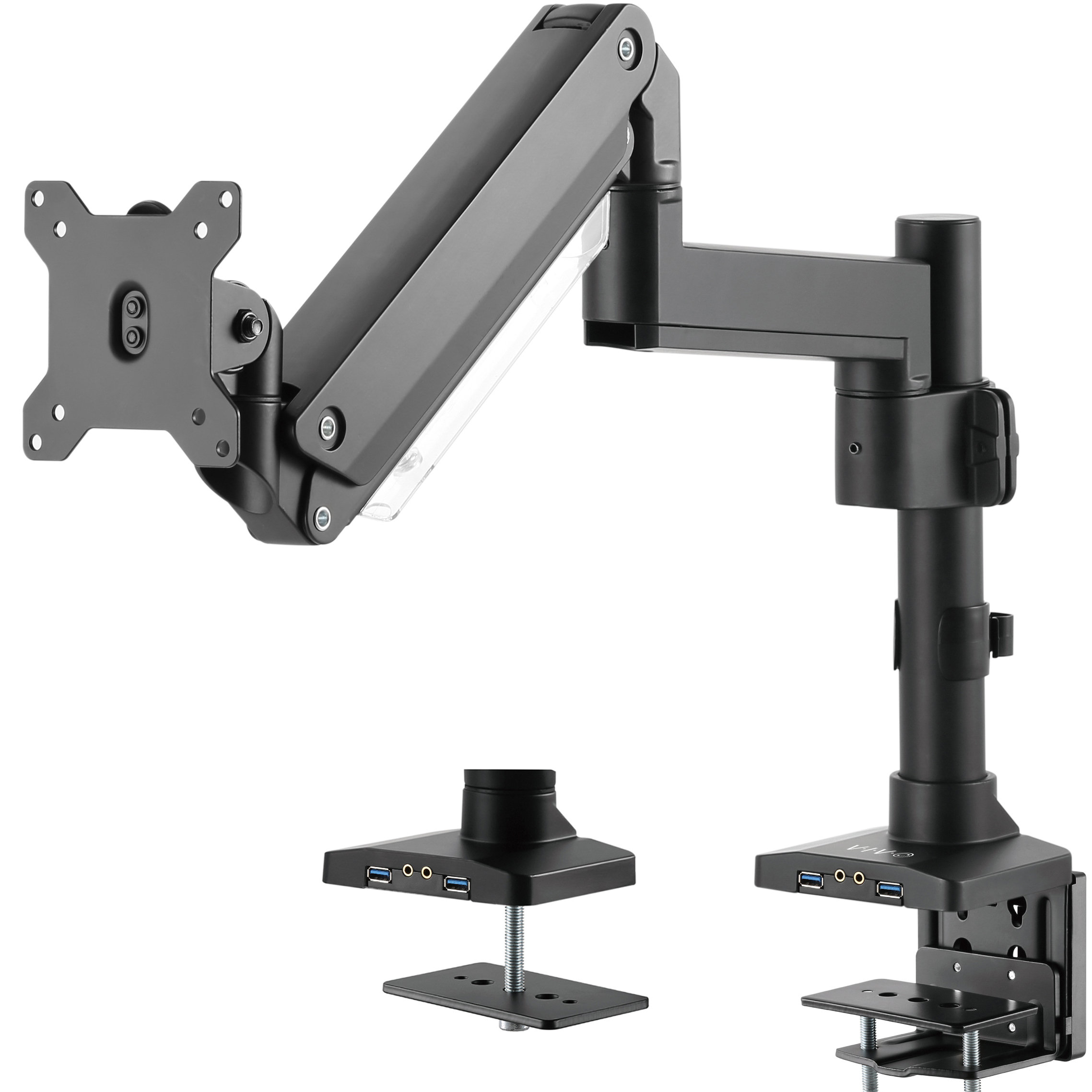 VIvo Pneumatic Arm Single Monitor Desk Mount with USB | Wayfair