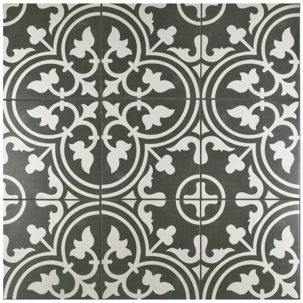 Mulia Tile Dover 18" x 18" Porcelain Patterned Wall and Floor Tile ...