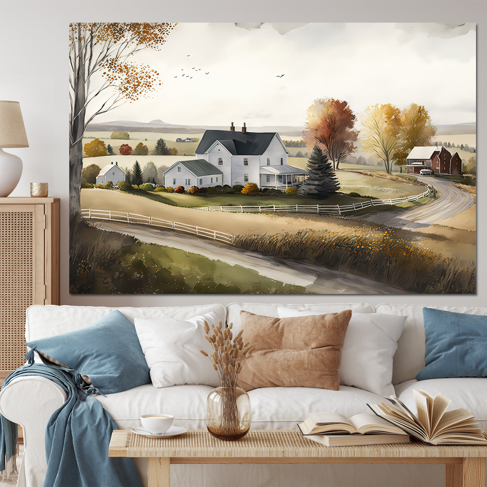 Gracie Oaks Path To The Barn I - Farmhouse / Country Canvas Wall Art ...