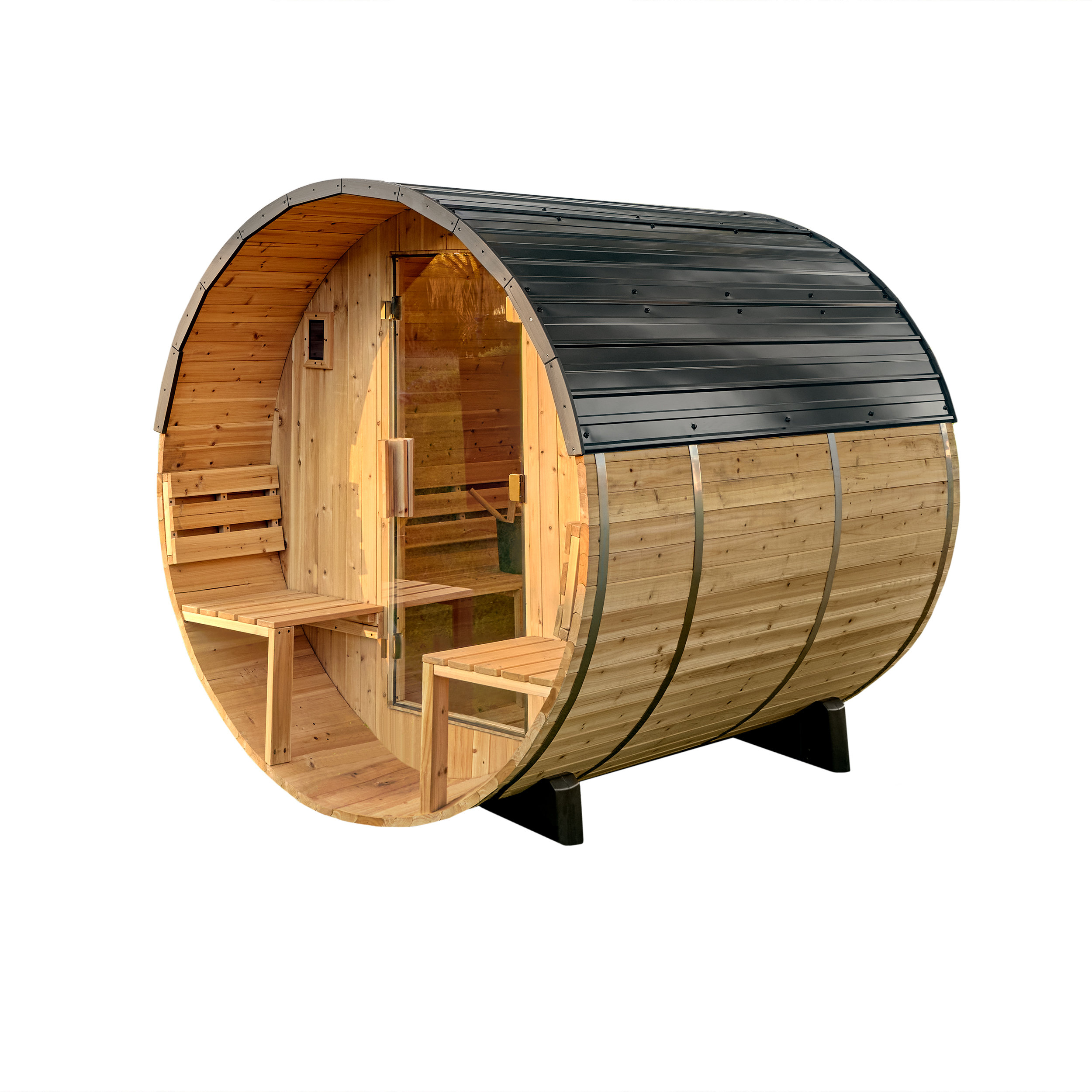 Backyard Discovery Paxton 2-4 Person Traditional Cedar Outdoor Barrel ...