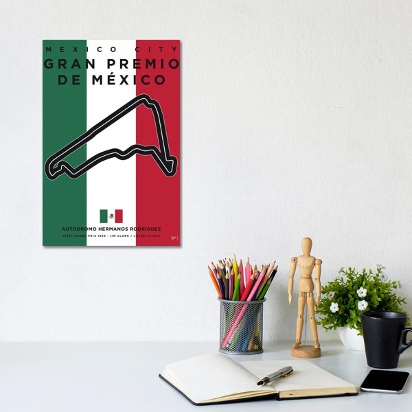 Happy Larry F1 Mexico Race Track Minimal Poster by - Wrapped Canvas ...