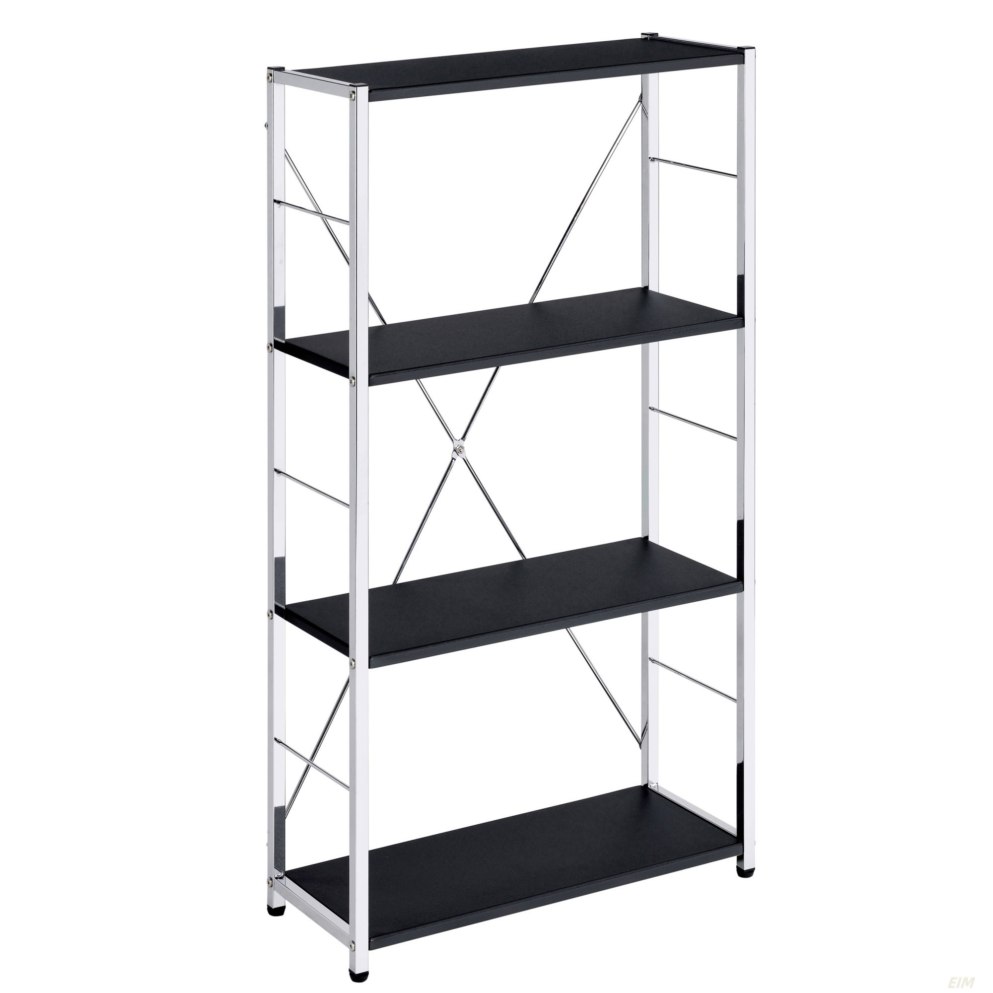 Ivy Bronx Chrome 4-Tier Rectangular Bookshelf (Bookshelf) | Wayfair