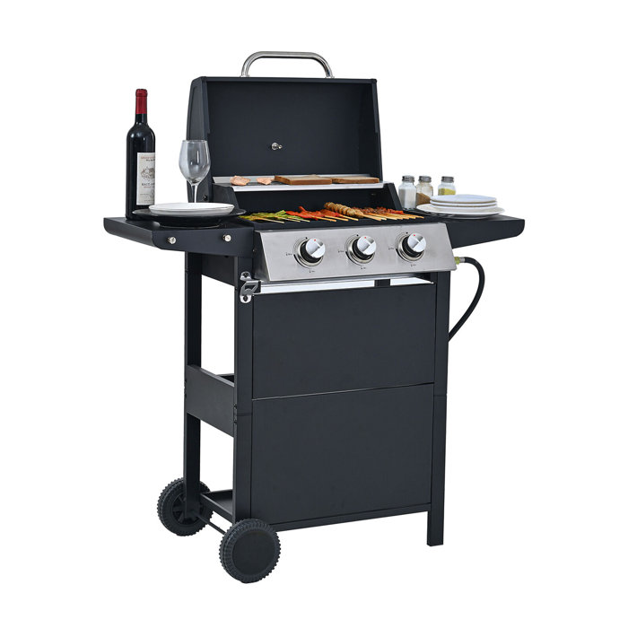 endark 3-Burner Propane Gas Grill, 25,650 BTU Stainless BBQ For Patio ...