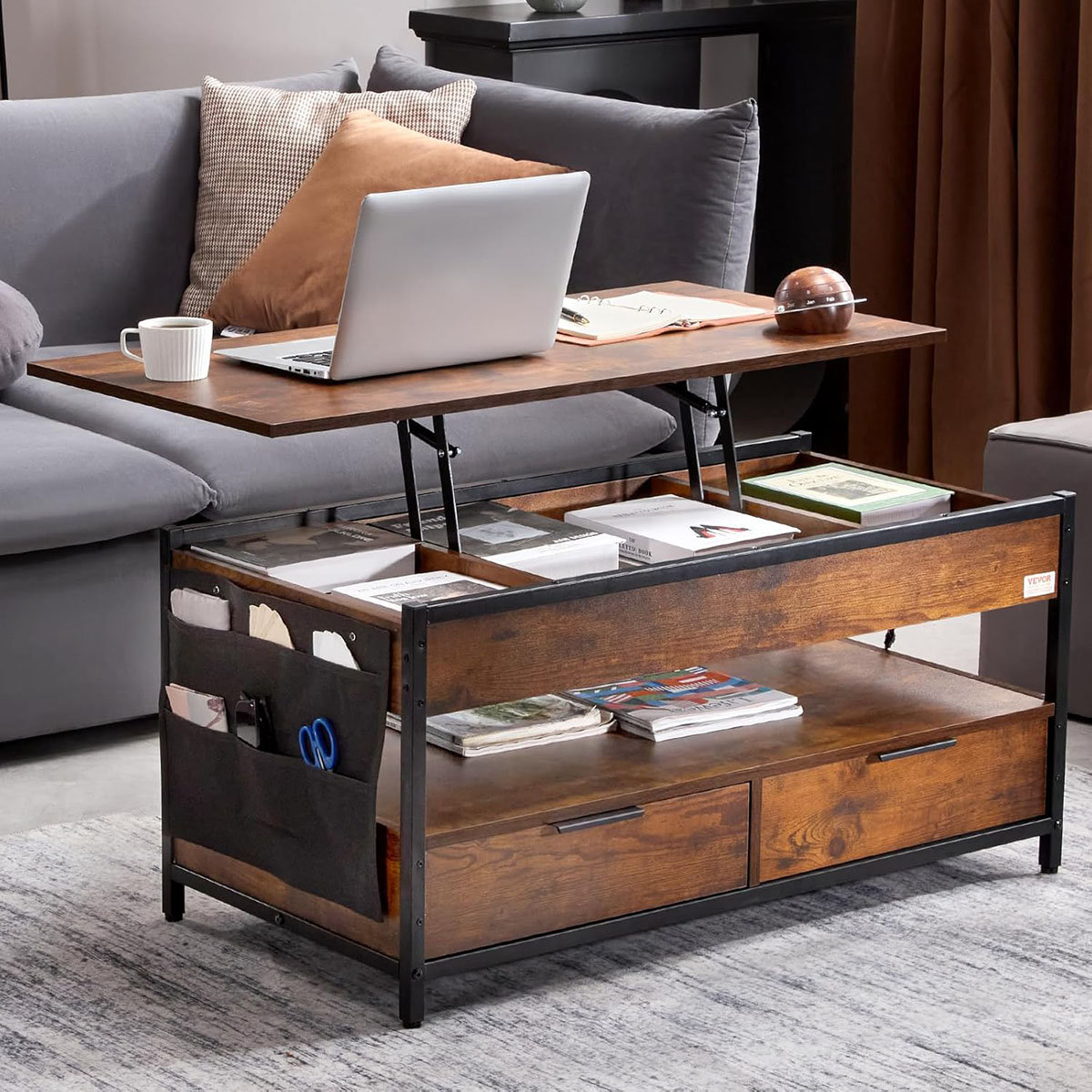 17 Stories Lift Top Coffee Table, 39.4 In Rectangle Coffee Table With ...