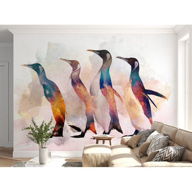 Wildon Home® Peel & Stick Animal Wall Mural - Penguins Wandering ...