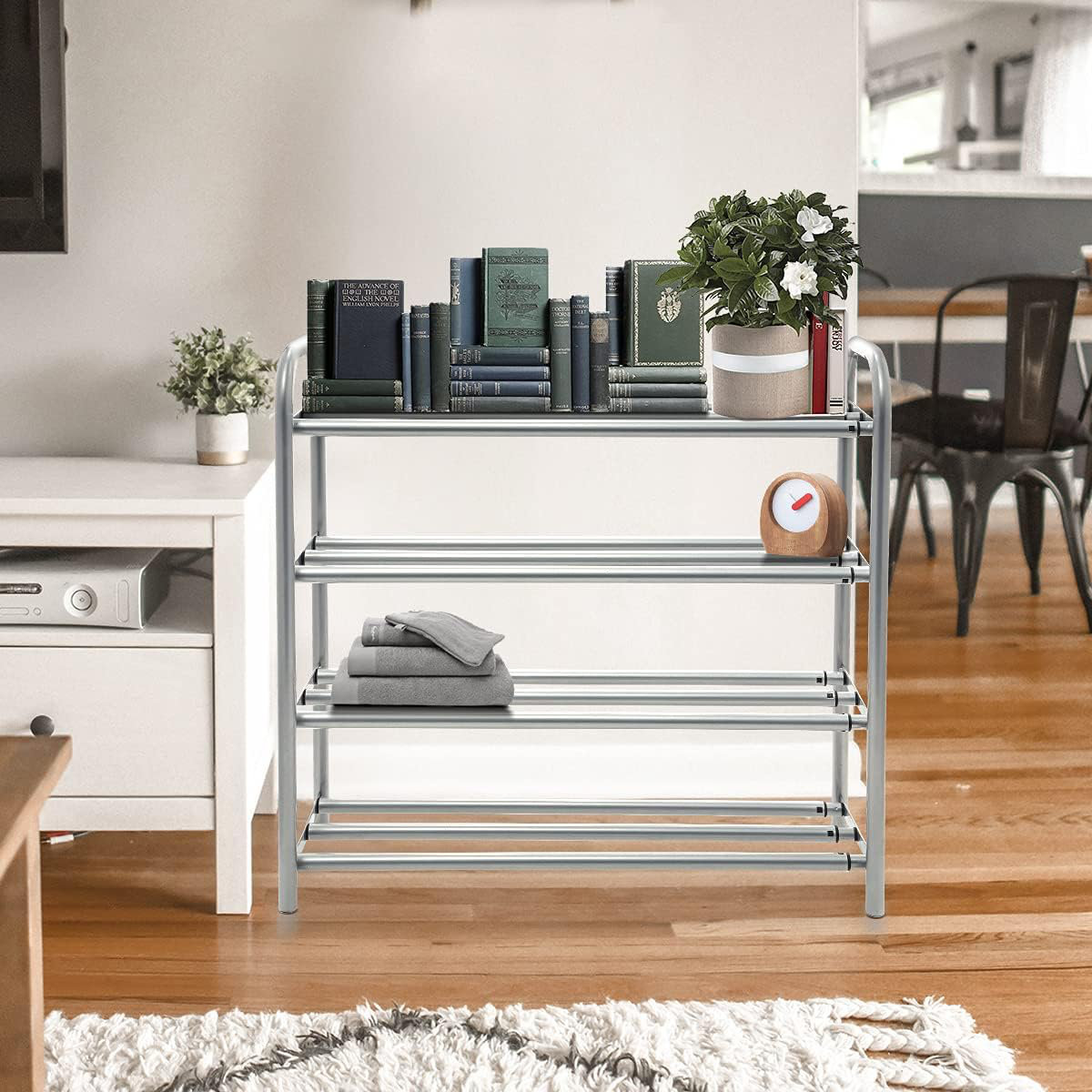 Rebrilliant 4 Tier Extendable Shoe Rack Organizer,Heavy Duty Metal ...