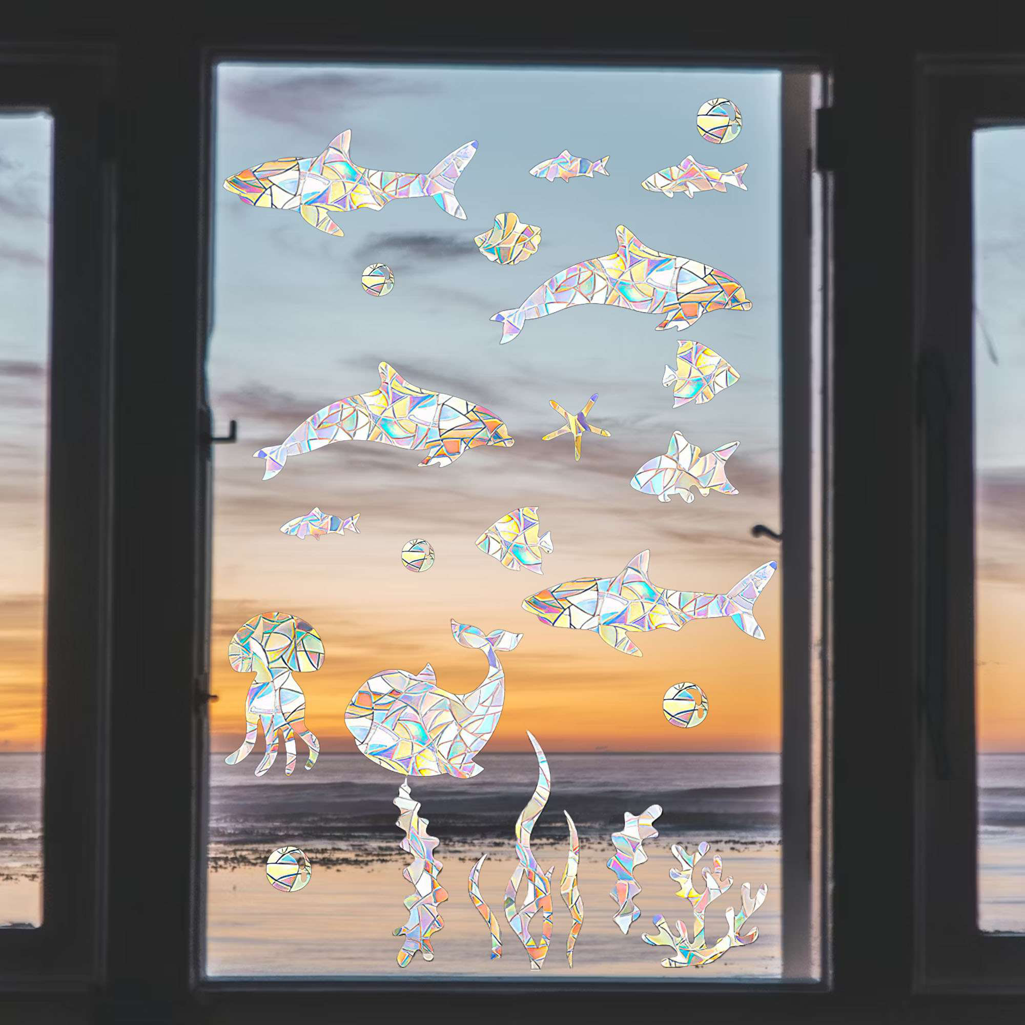 August Grove® 48 Pieces Static Window Clings Anti-Collision Reminder ...