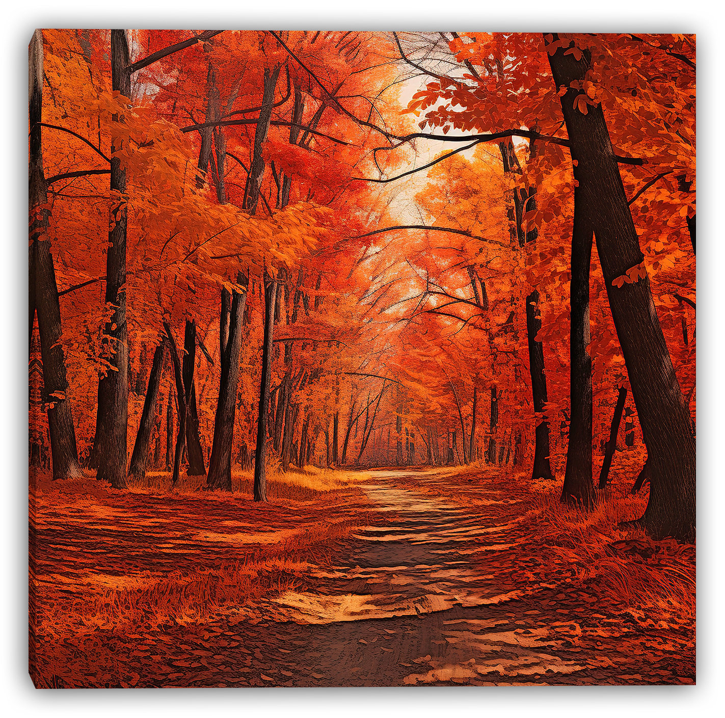 Ophelia & Co. Amber Forest Path Wrapped Canvas Wall Art | Wayfair