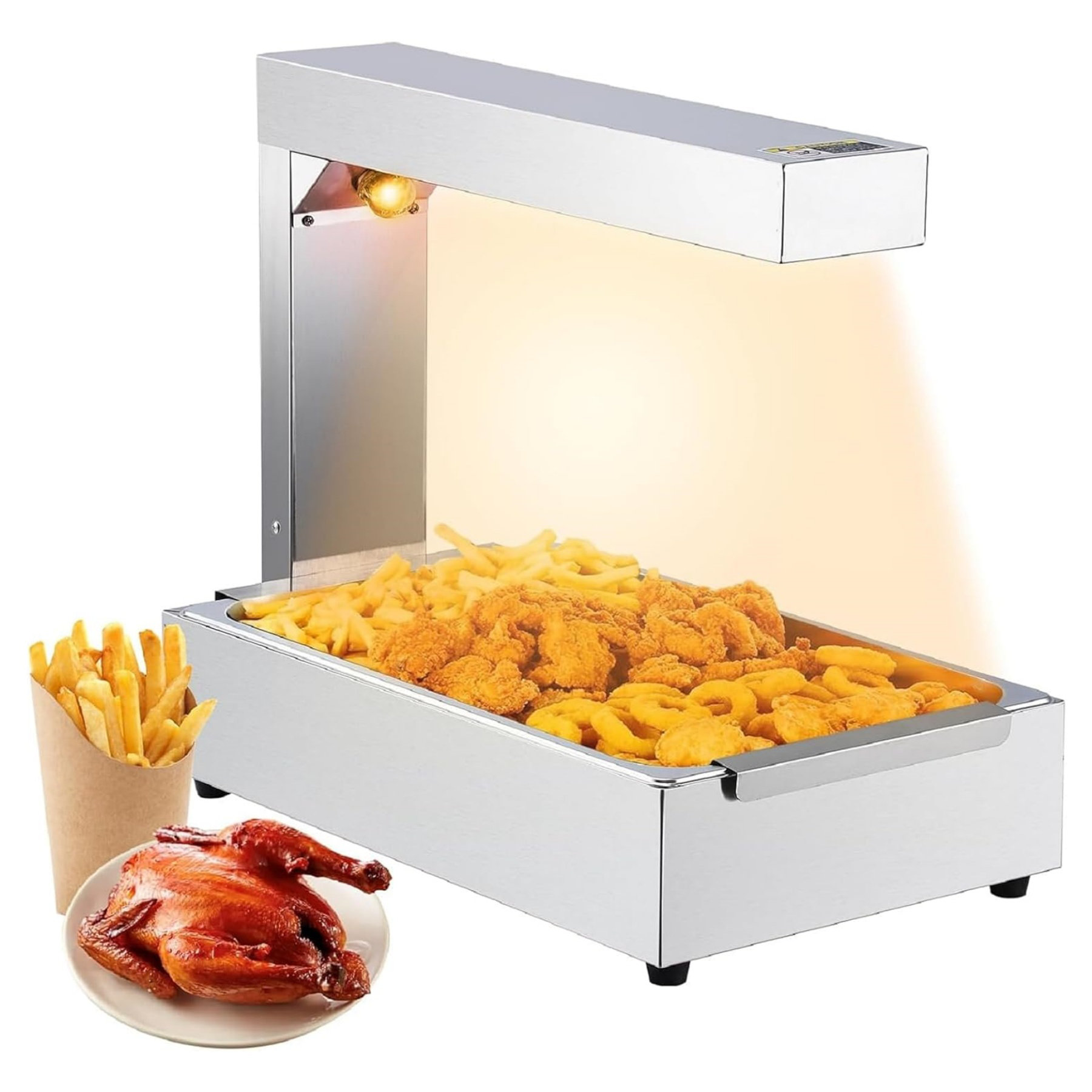 gaomon Commercial 650W Stainless Steel French Fry Warmer - Adjustable ...