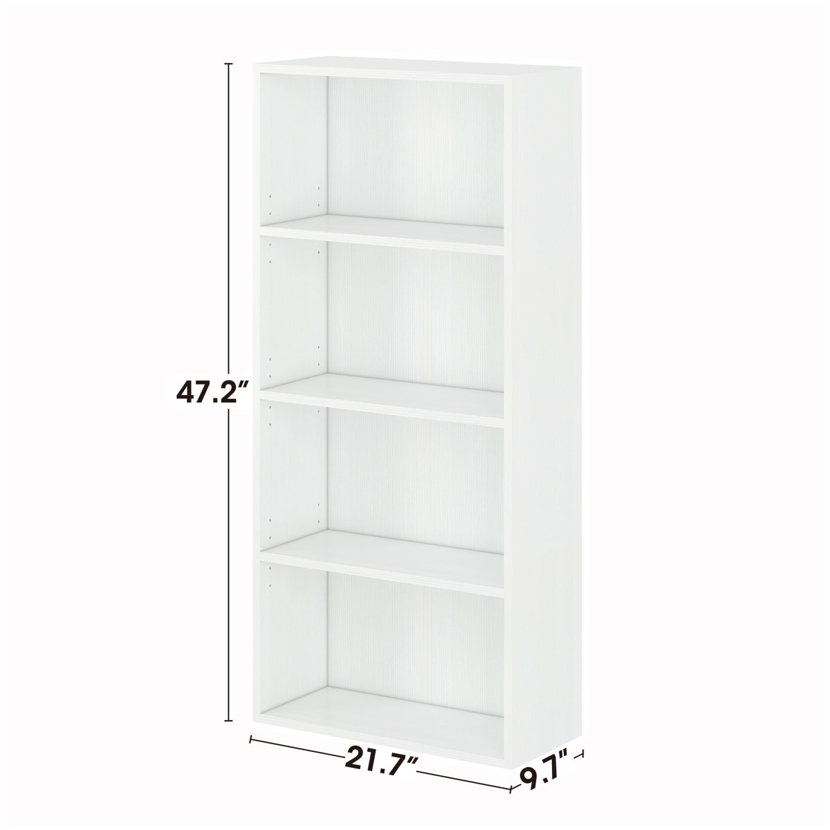 Ebern Designs Bookcase, 4-Tier Adjustable Open Storage Shelf Display ...
