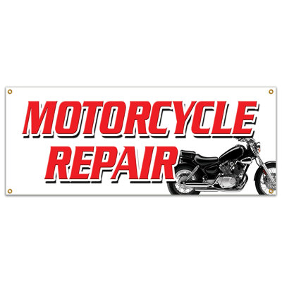 SignMission MOTORCYCLE REPAIR BANNER SIGN Tech Service Cycle Repair All ...