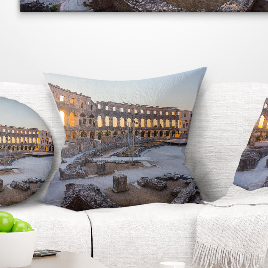 Design Art Inside Ancient Roman Amphitheater - Landscape Printed Pillow ...