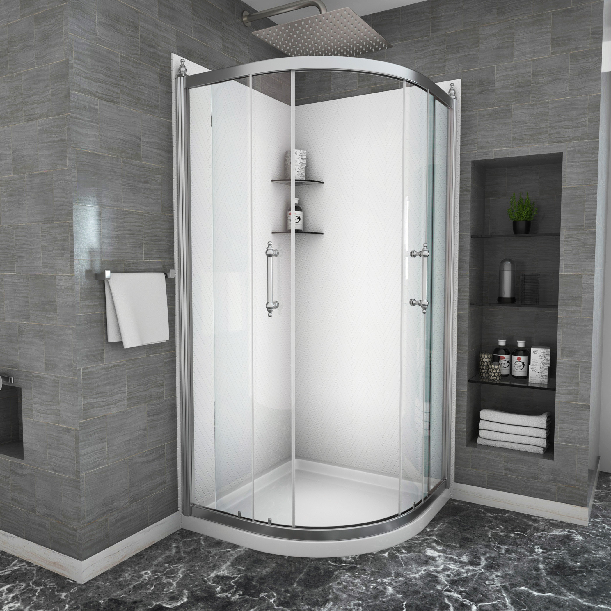 MIAMI CUSTOM FURNITURE & UPHOLSTERY LLC Shower Door Framed Tub Shower ...