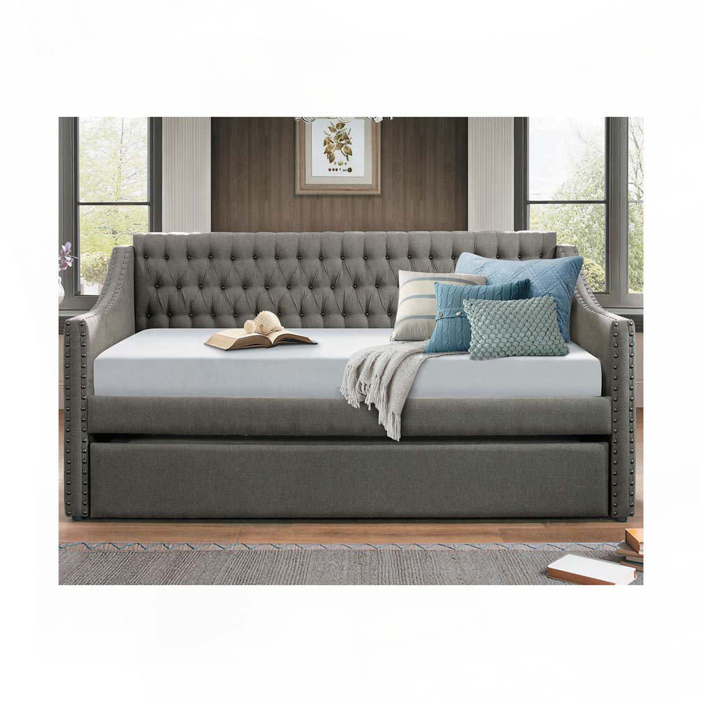 Wildon Home® Button-Tufted Detail Nailhead Trim Upholstery Daybed with ...