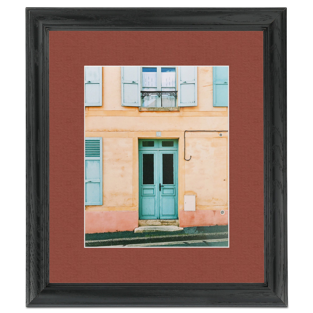 Arttoframes 10" X 20" Inch Black Stain On Solid Red Oak Picture Frame ...