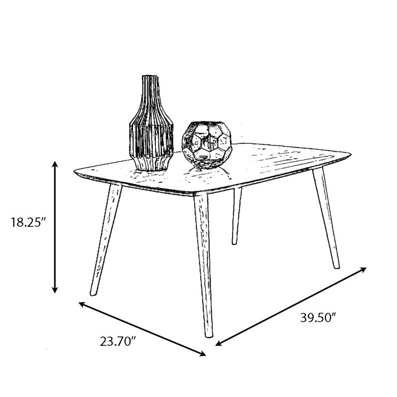 George Oliver Mid-Century Modern Coffee Table with Mindi Veneer Finish ...