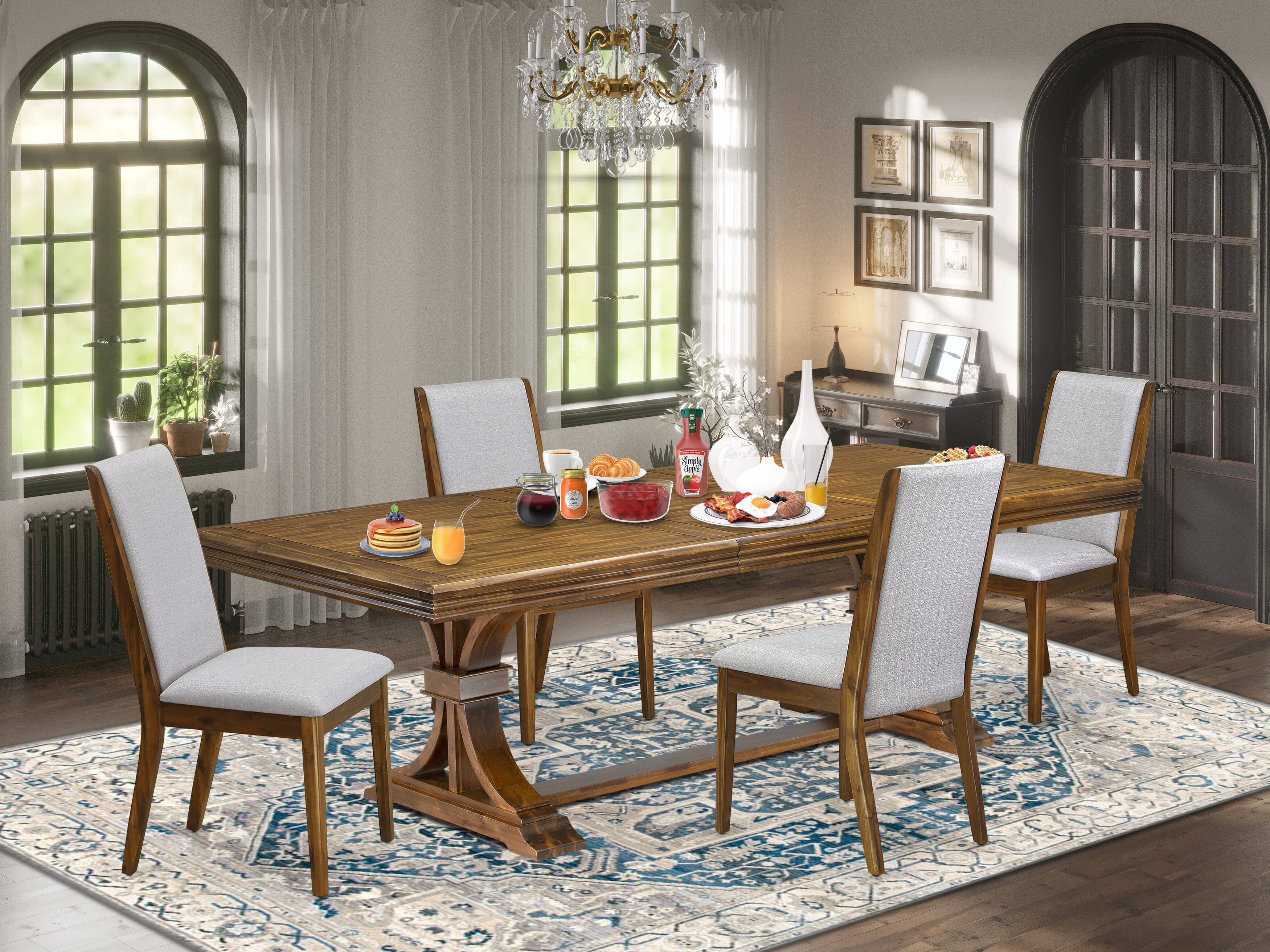 Red Barrel Studio® 5 Pieces Kitchen table set includes a Rectangular ...