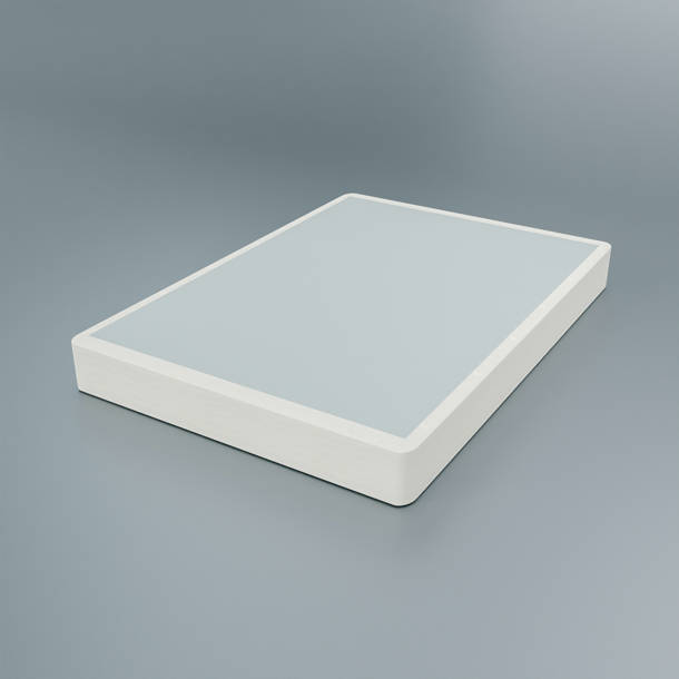 Alwyn Home Tawnya 8'' Wood Box Spring with Warm Grey Linen Cover ...