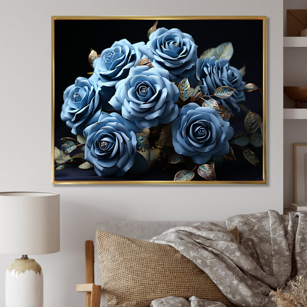 House of Hampton® " Azure Blue Roses Arrangement Elegance " | Wayfair