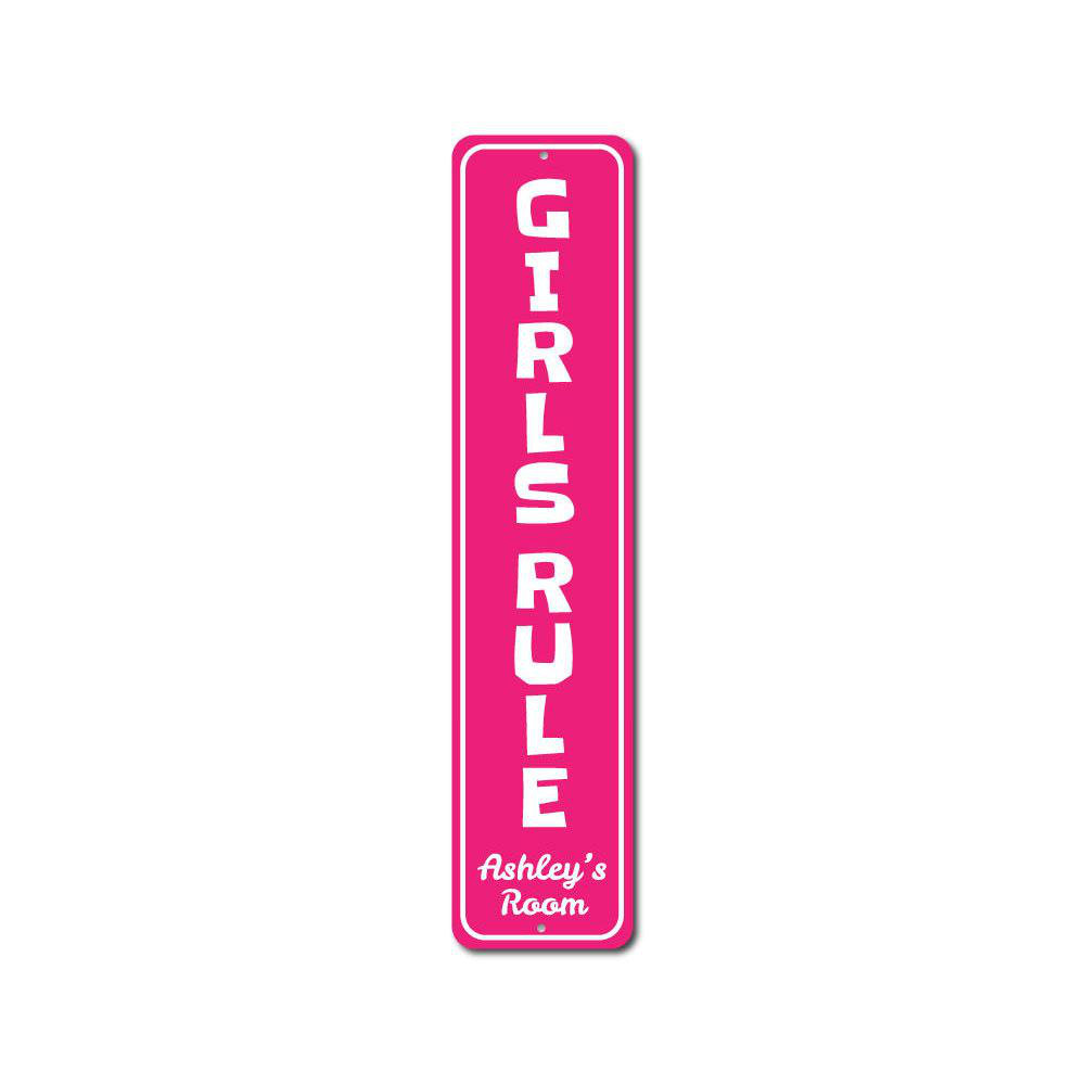 Lizton Sign Shop, Inc Girls Rule Vertical Custom Aluminum Sign | Wayfair
