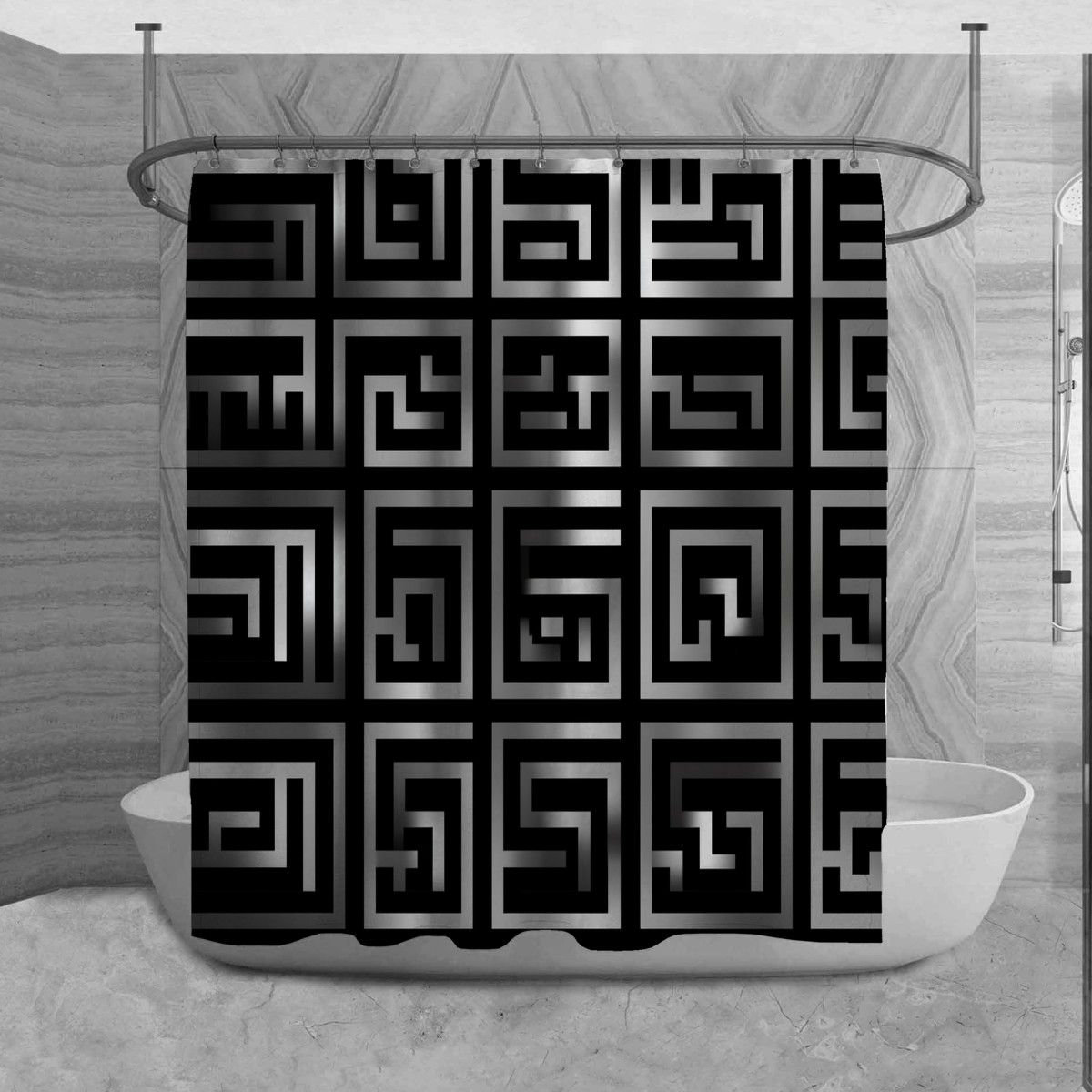 East Urban Home Motiejus Geometric Shower Curtain Wayfair